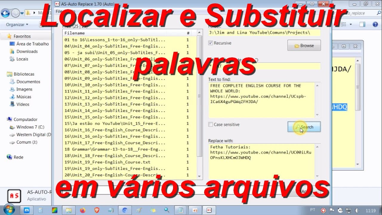 Como localizar e substituir palavras em varios arquivos e planilhas do excel