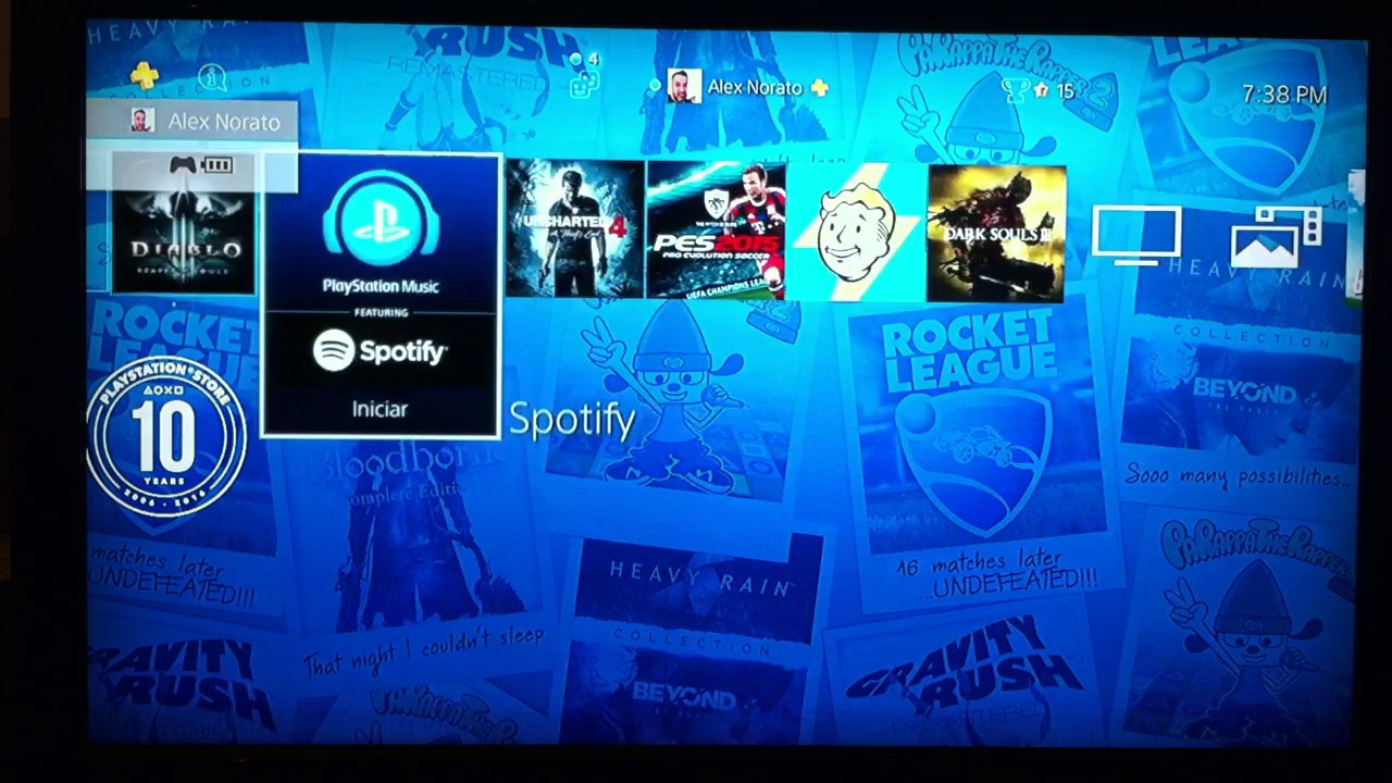 Como ouvir musica com o spotify pelo menu rapido do ps4