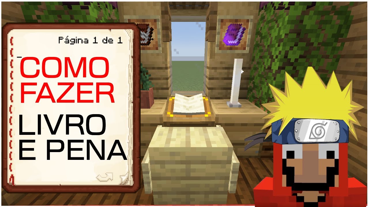 Como fazer livro com pena e comum para ser encantado no minecraft